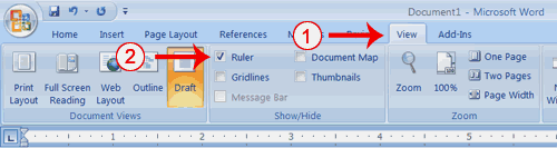How To Turn On Ruler In Word 2007 Arculsd